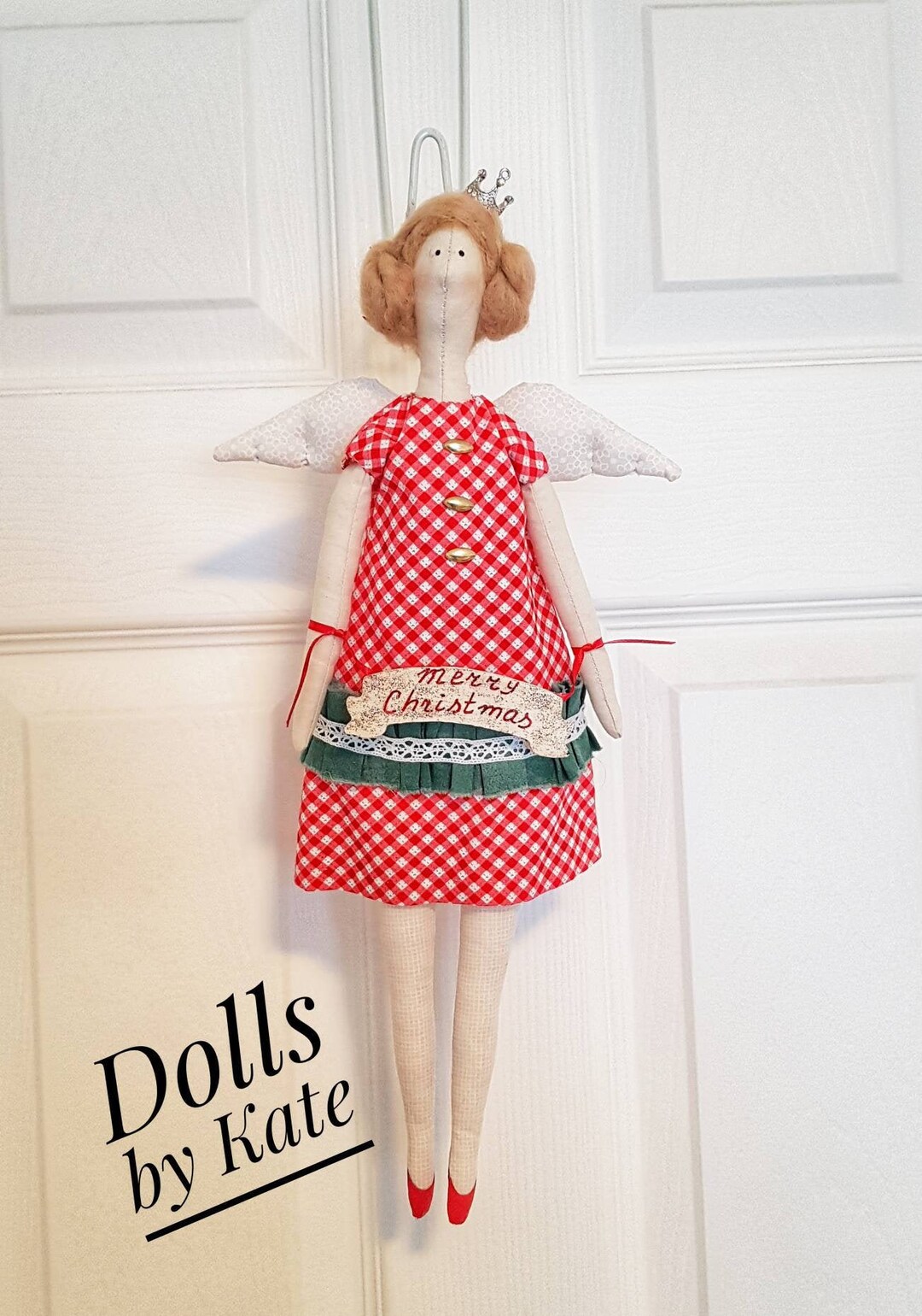 Christmas Tilda Angel Doll, Handmade Winter Decoration, Hanger Wall and ...