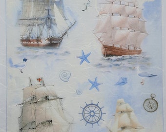 Nautical Rice Paper - Etsy