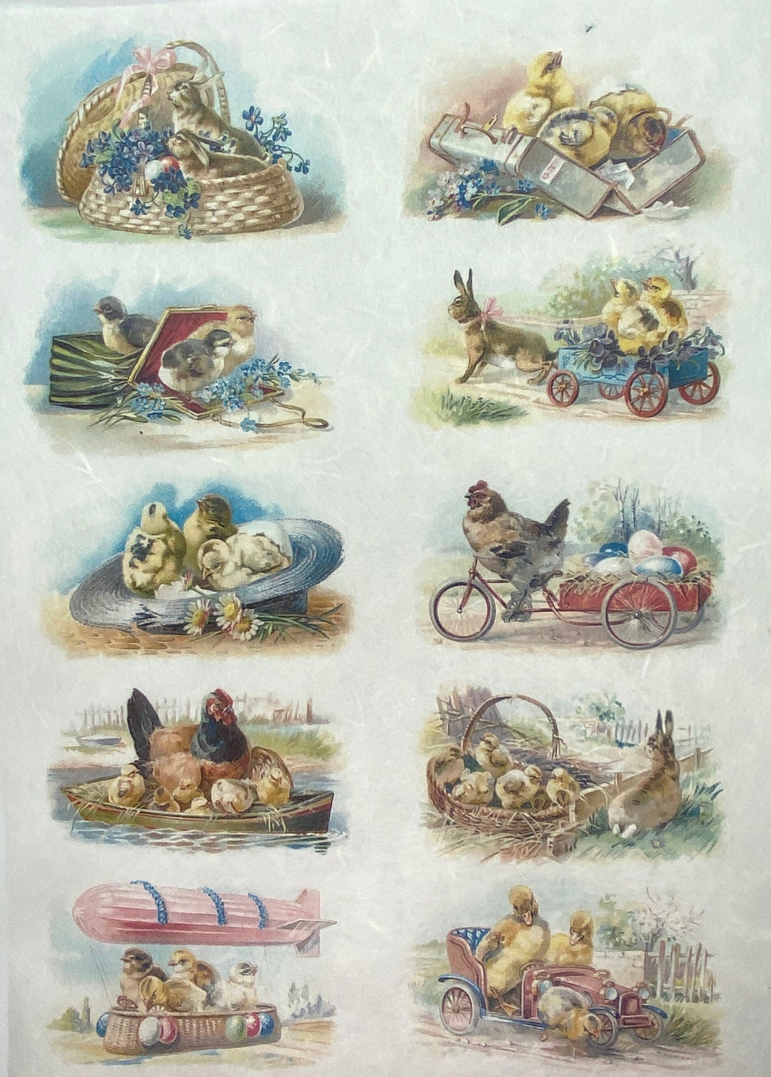 ITD Collection Rice Paper for Decoupage Easter Bunny Easter - Etsy