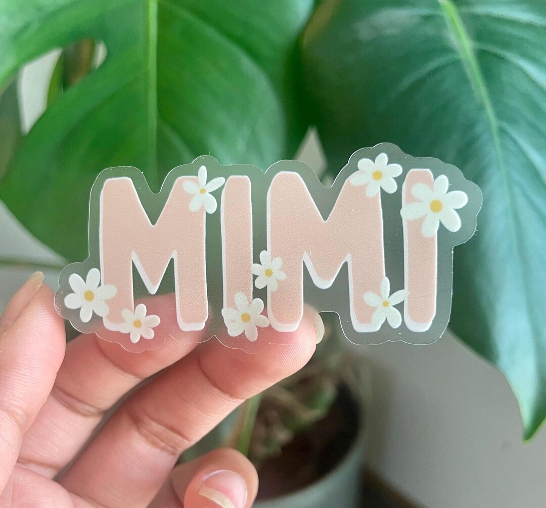 Mimi Floral Sticker: Pink Waterproof Vinyl Decal - Etsy
