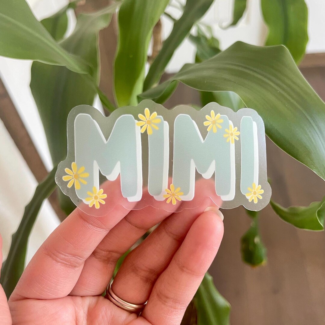 Mimi Clear Matte Sticker: Blue Floral Waterproof Vinyl Decal - Etsy