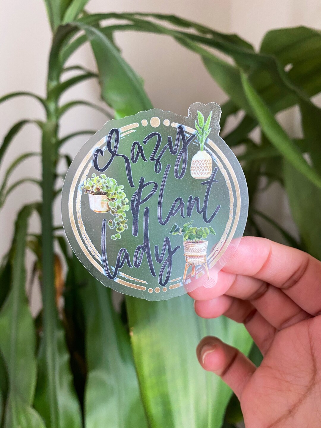 Plant Lady Sticker: Clear Waterproof Vinyl Laptop Decal - Etsy