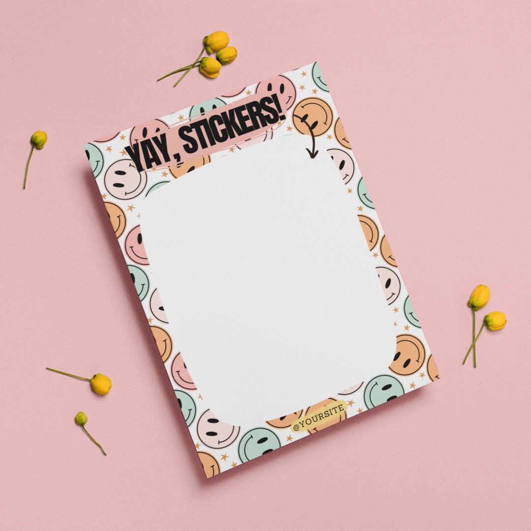 Boho Sticker Backing Card Canva Template: Small Business Supplies (5x7 ...