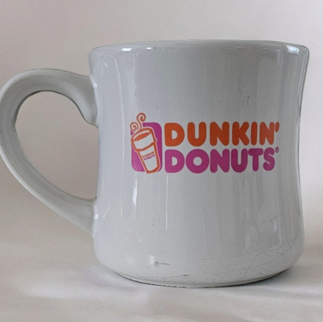 Vintage Dunkin' Donuts Ceramic Coffee Mug Orange & Pink Logo - Etsy