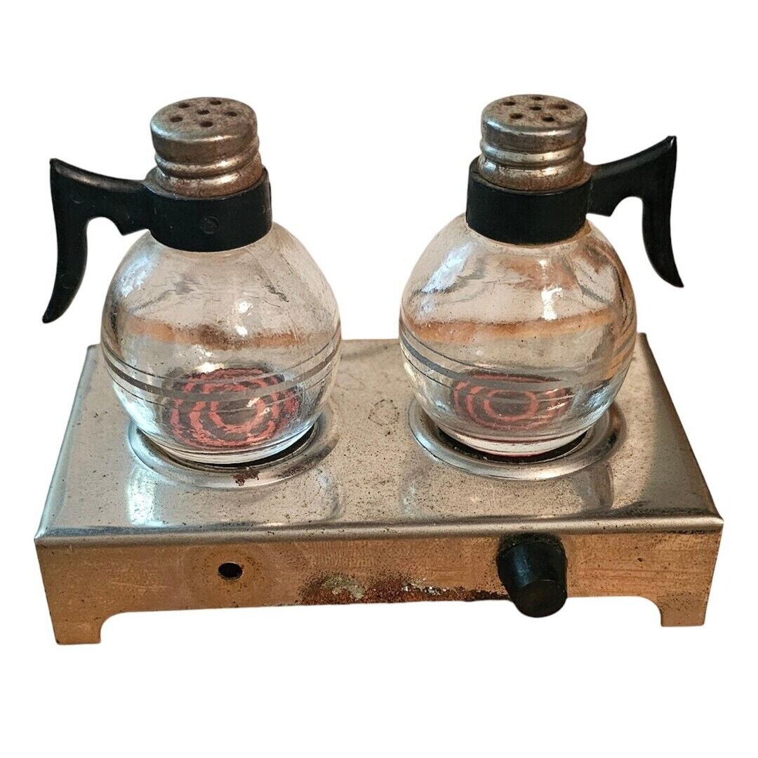 Vintage Miniature Pyrex Coffee Pot Salt and Pepper Shaker With Hot ...