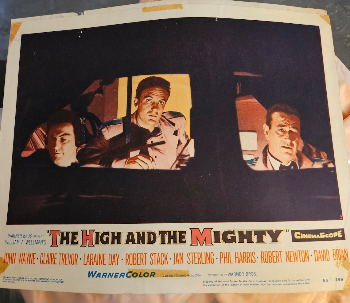 John Wayne the High and the Mighty Claire Trevor. Set of 2 Vintage Lobby Cards - Etsy