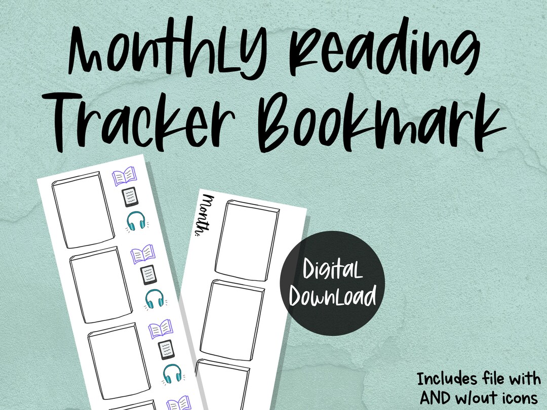 Printable Bookmark, Monthly Reading Tracker, Printable Coloring Page ...