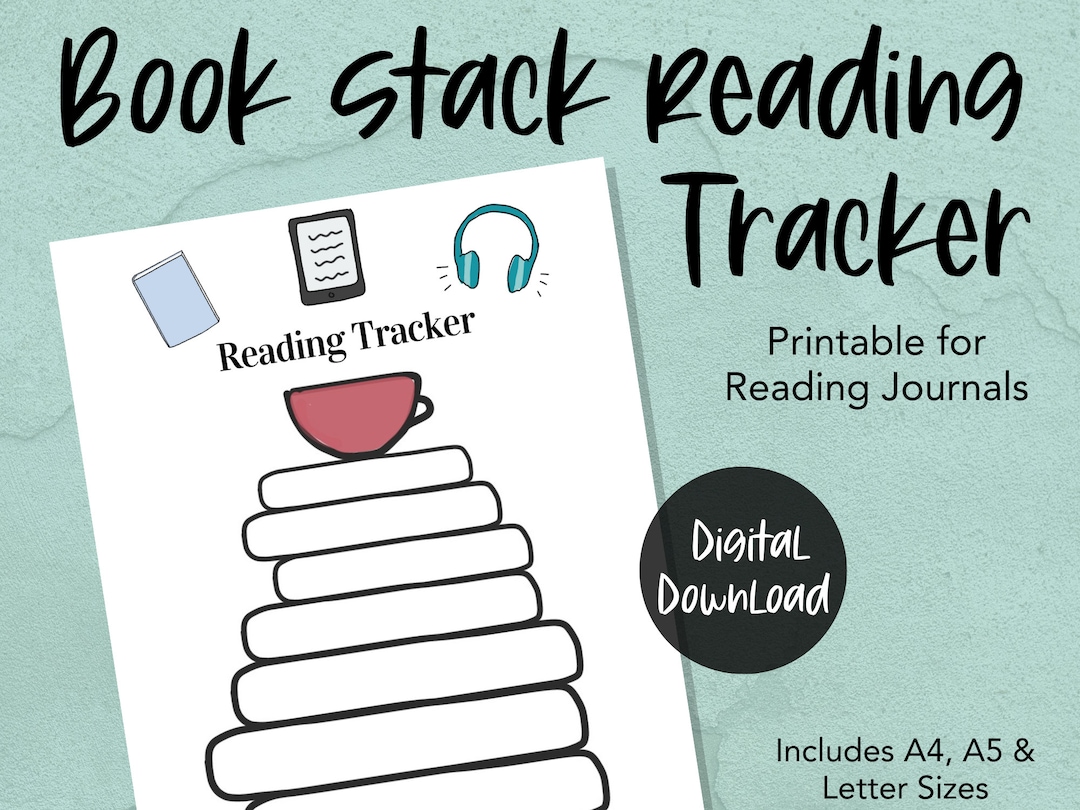 Printable Book Stack Reading Tracker for Journal, Book Bullet Journal ...