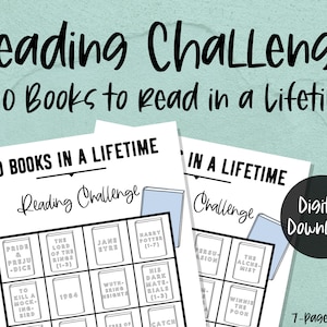 Reading Challenge Printable: 100 Books to Read in Your Life, Book ...