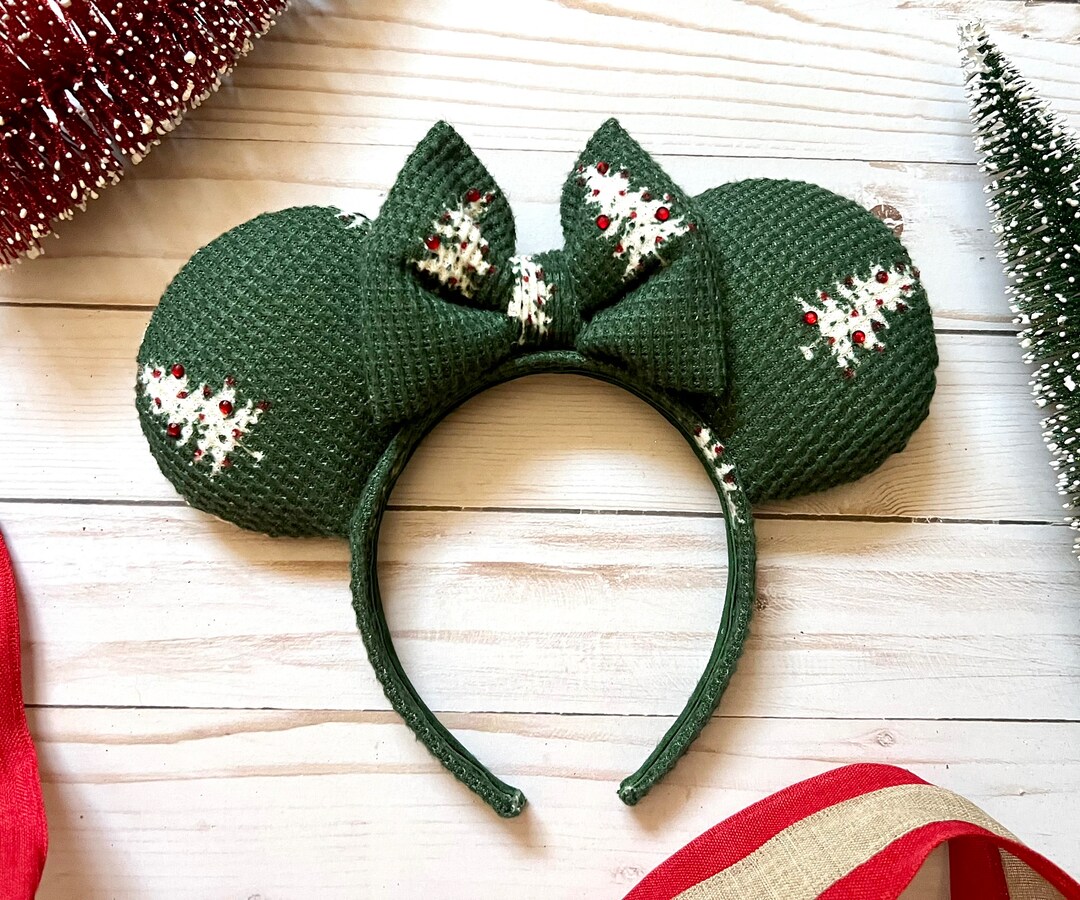Christmas Tree Ears Christmas Waffle Fabric Ears Christmas - Etsy
