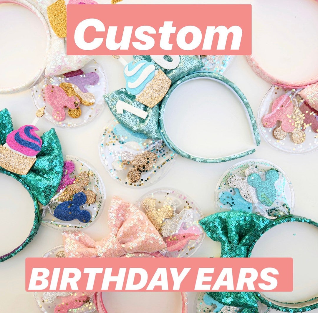 Birthday Ears Birthday Park Ears Clear Ears Celebration - Etsy
