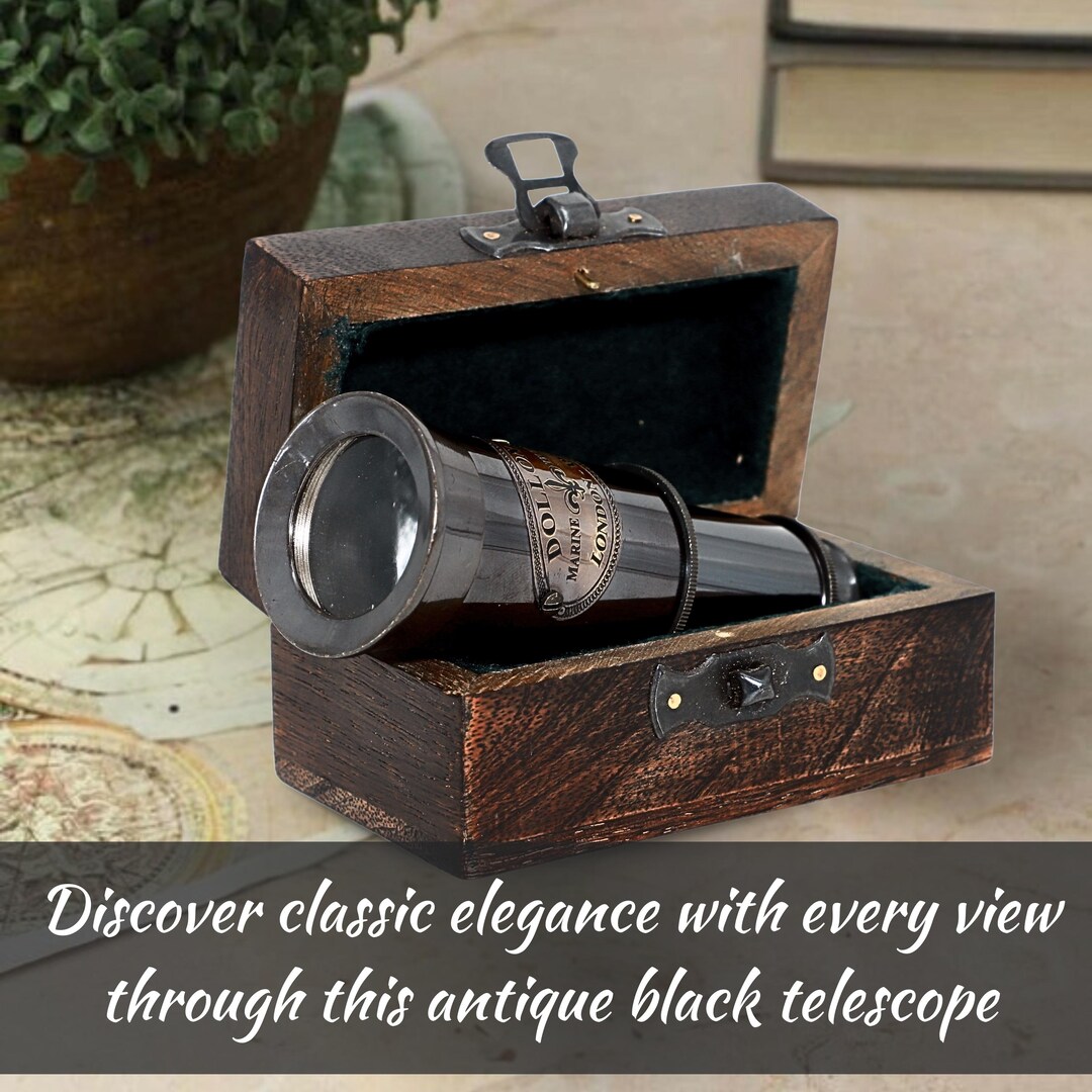 Personalized 6'' Working Brass Telescope With Wooden Case Custom ...