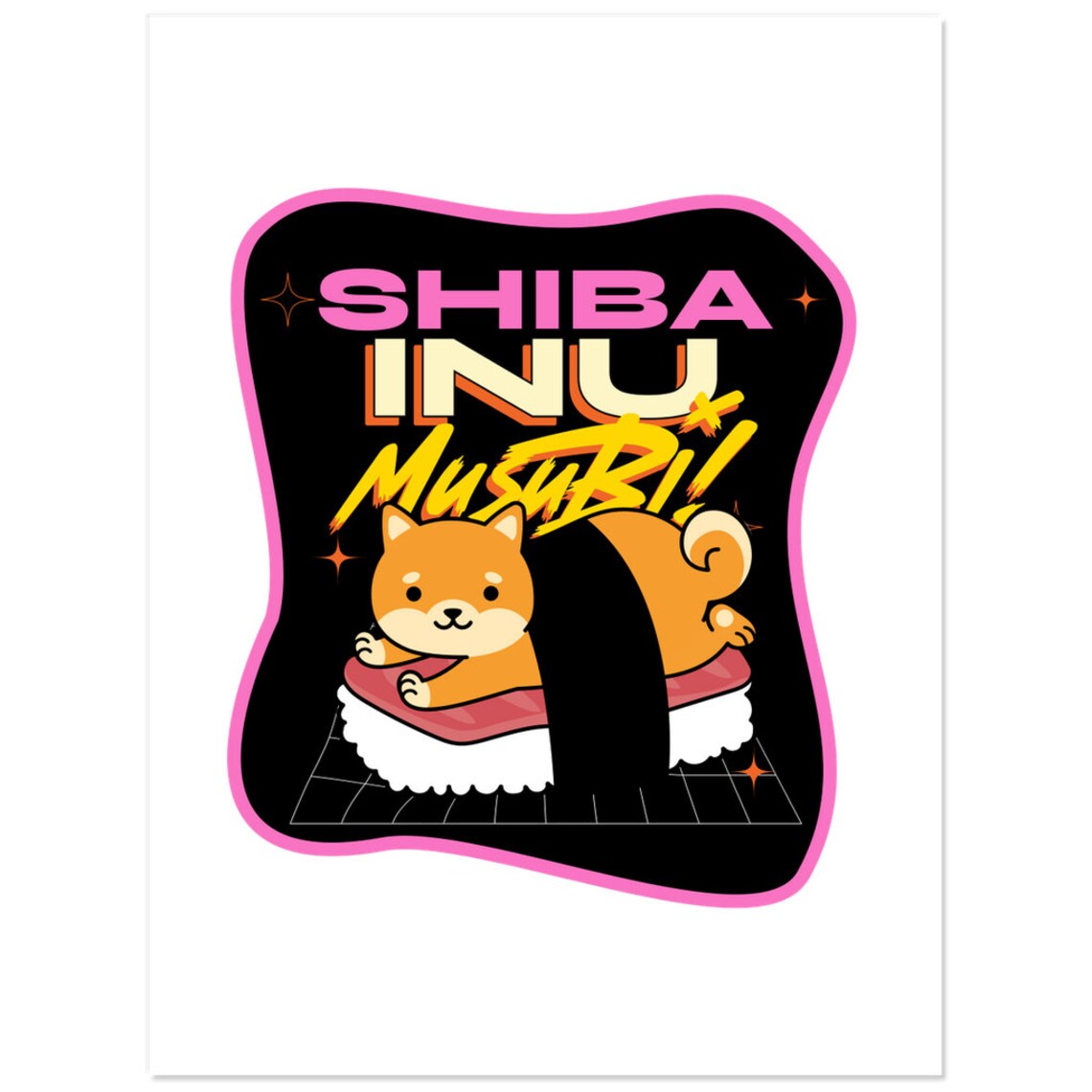Shiba Inu Musubi Retro Vinyl Sticker for Pet Lover Gift - Etsy
