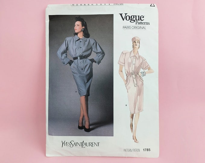 Yves Saint Laurent Vogue Patterns Paris Original 1785, Uncut 1986 ...