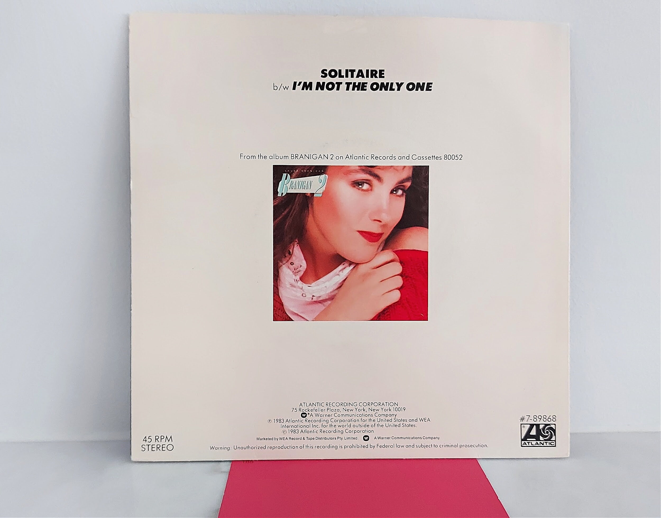 Laura Branigan Solitaire 7 Single, Original 1983 45 RPM Vinyl Record in ...