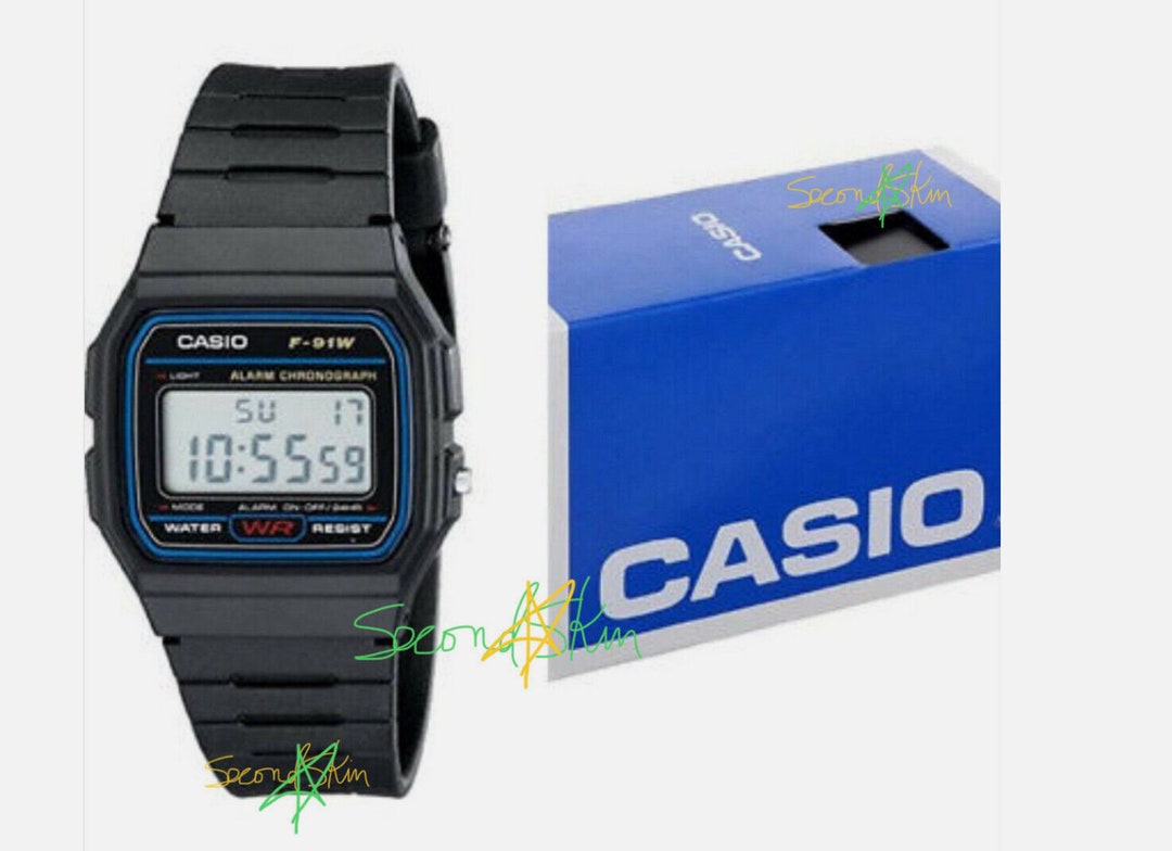 Casio F-91-W-1 Men's Resin Band Water Resistant Alarm Chronograph ...