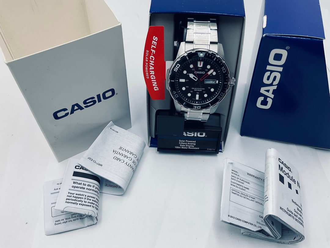 CASIO SOLAR MTP-S110-1AV, Mens Solar Power Watch, Day/date, Silver S ...