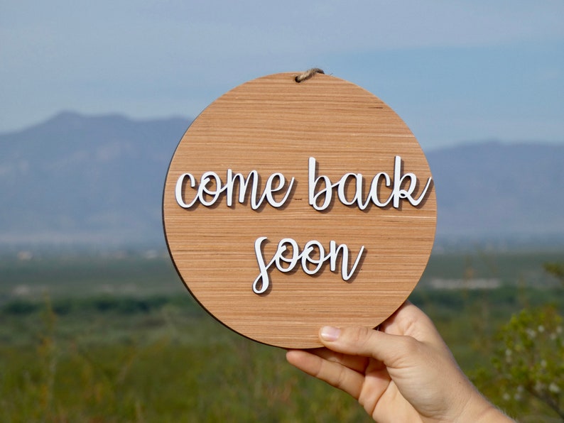 Unique welcome Sign / come Back Soon | Etsy