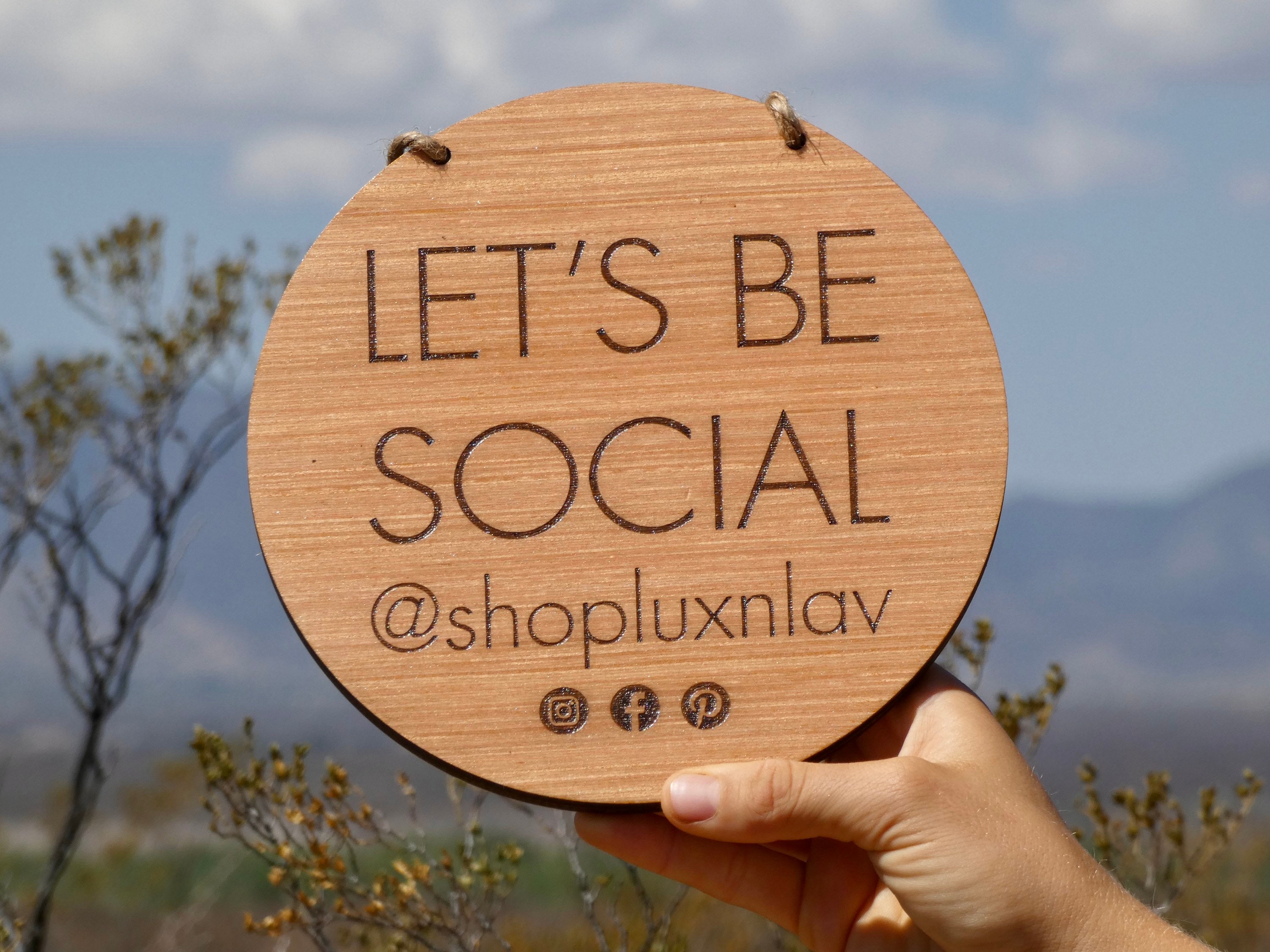 Engraved Let's Be Social Sign / Personalized | Etsy