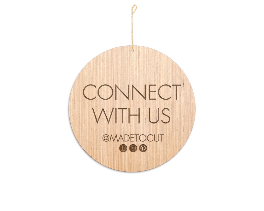 Engraved connect With Us Sign / Connect With Us - Etsy