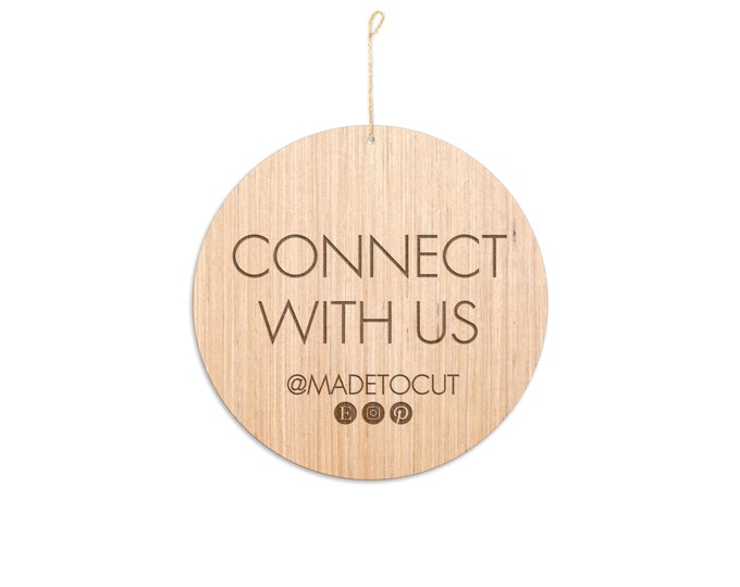 Engraved "connect With Us" Sign / Connect With Us Sign / Let's Connect ...