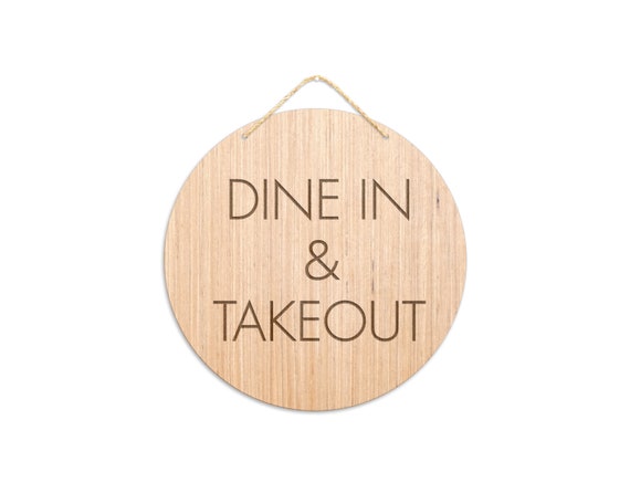 Dine in & Takeout Sign / Restaurant Decor / Restaurant Sign / - Etsy
