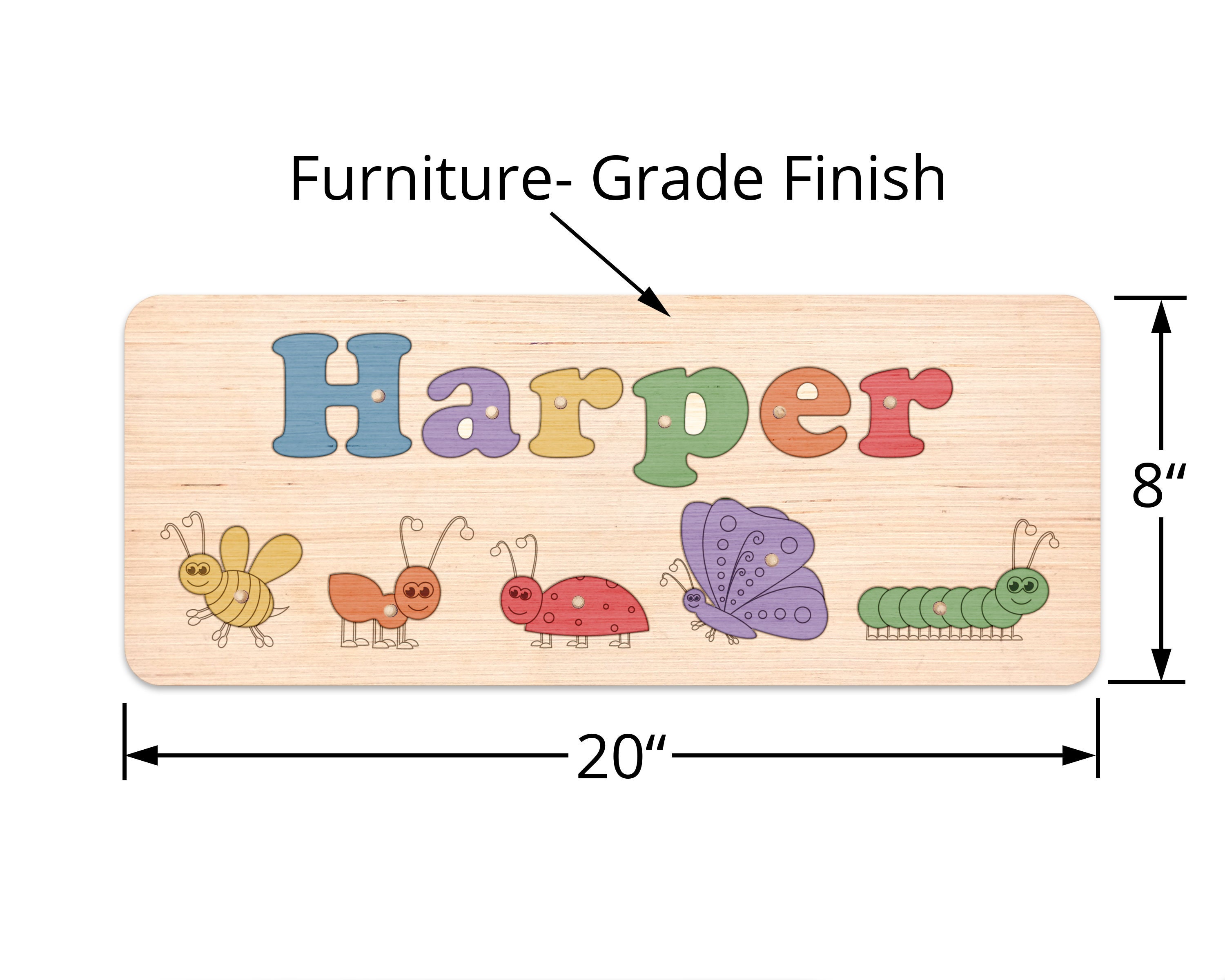 Dyed Bugs Insects Name Puzzle / Custom Kids Name Puzzle / | Etsy