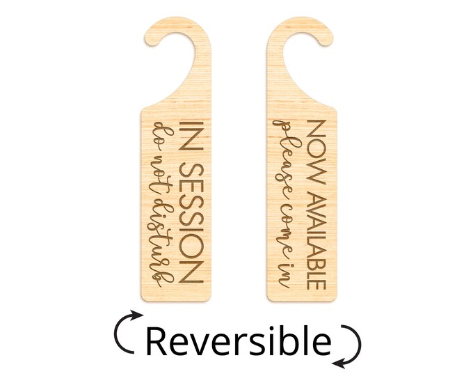 In Session Sign / Now Available Sign / Door Knob Hanger / Do Not ...