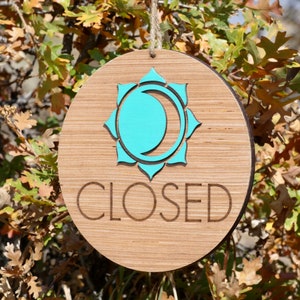 Lotus Flower Open Closed Sign / Open Sign / Closed Sign / Reversible ...