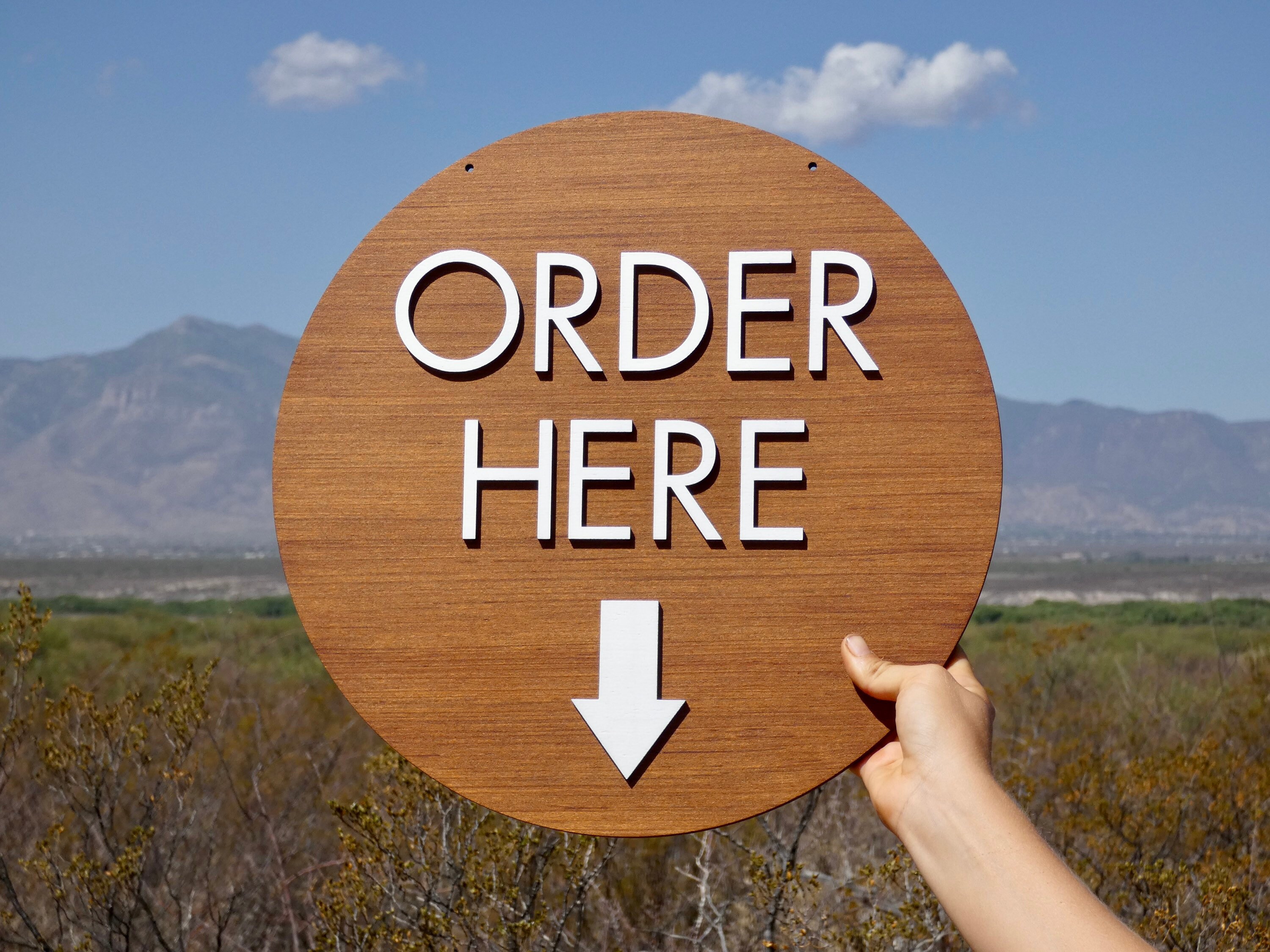 Business order Here Sign / Stained order - Etsy