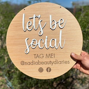 Social Media Sign / Business Social Media Sign / let's Be Social Sign ...