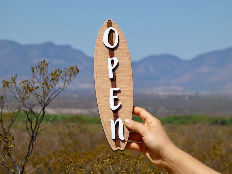 Surfboard open Closed Sign / Open Sign / Beach - Etsy