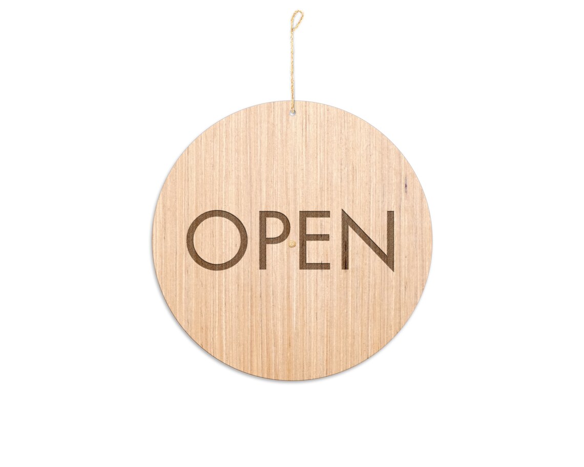 Wooden Open Sign / Reversible Open Sign / Clock Sign / | Etsy
