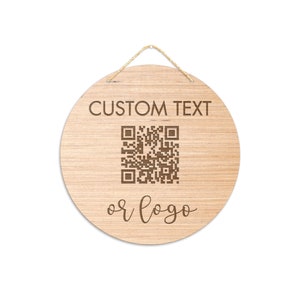 Custom QR Code Sign / Engraved Business Sign / QR Code Sign / - Etsy