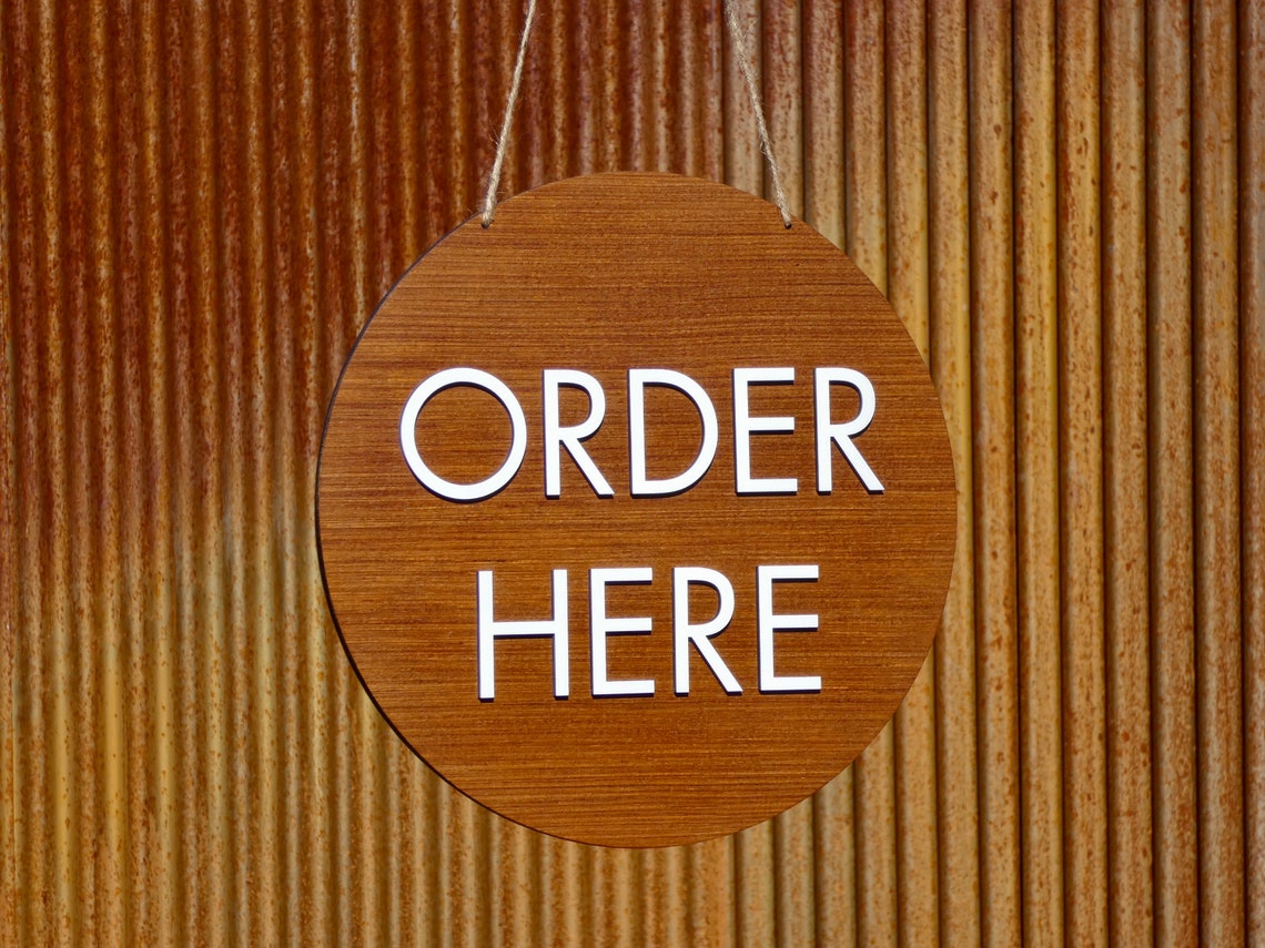 Business order Here Sign / Stained order - Etsy