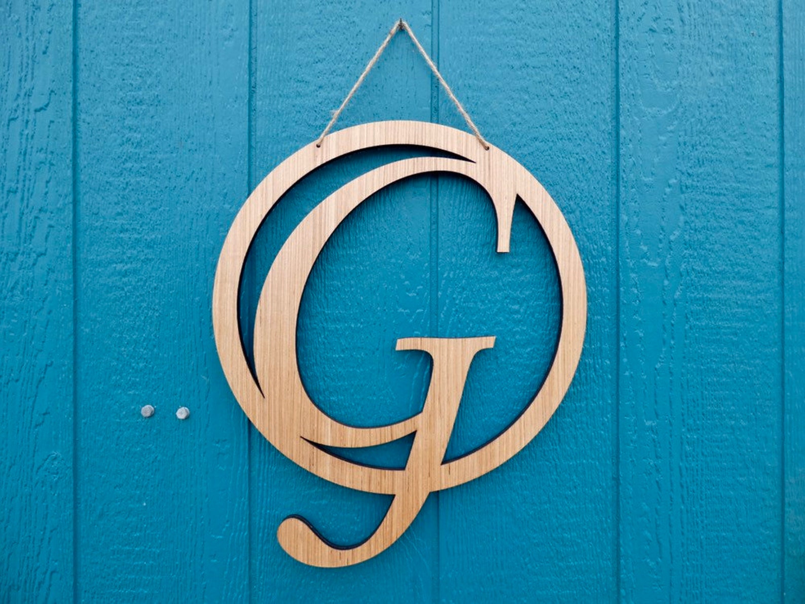 Custom Wooden Monogram / Monogram Door Hanger / Front Door | Etsy