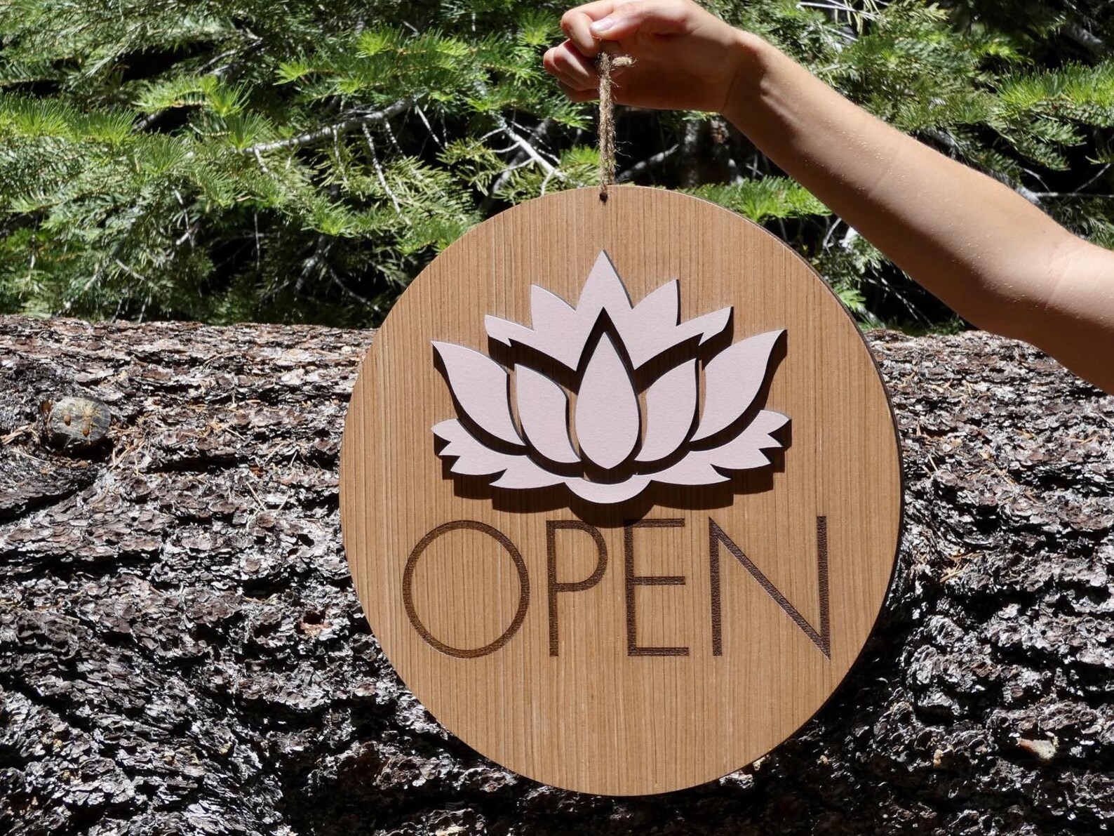 Lotus Flower Open Closed Sign / Open Sign / Closed Sign / | Etsy