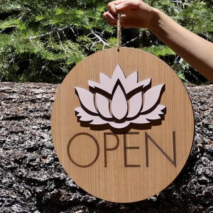Lotus Flower Open Closed Sign / Open Sign / Closed Sign / Reversible ...