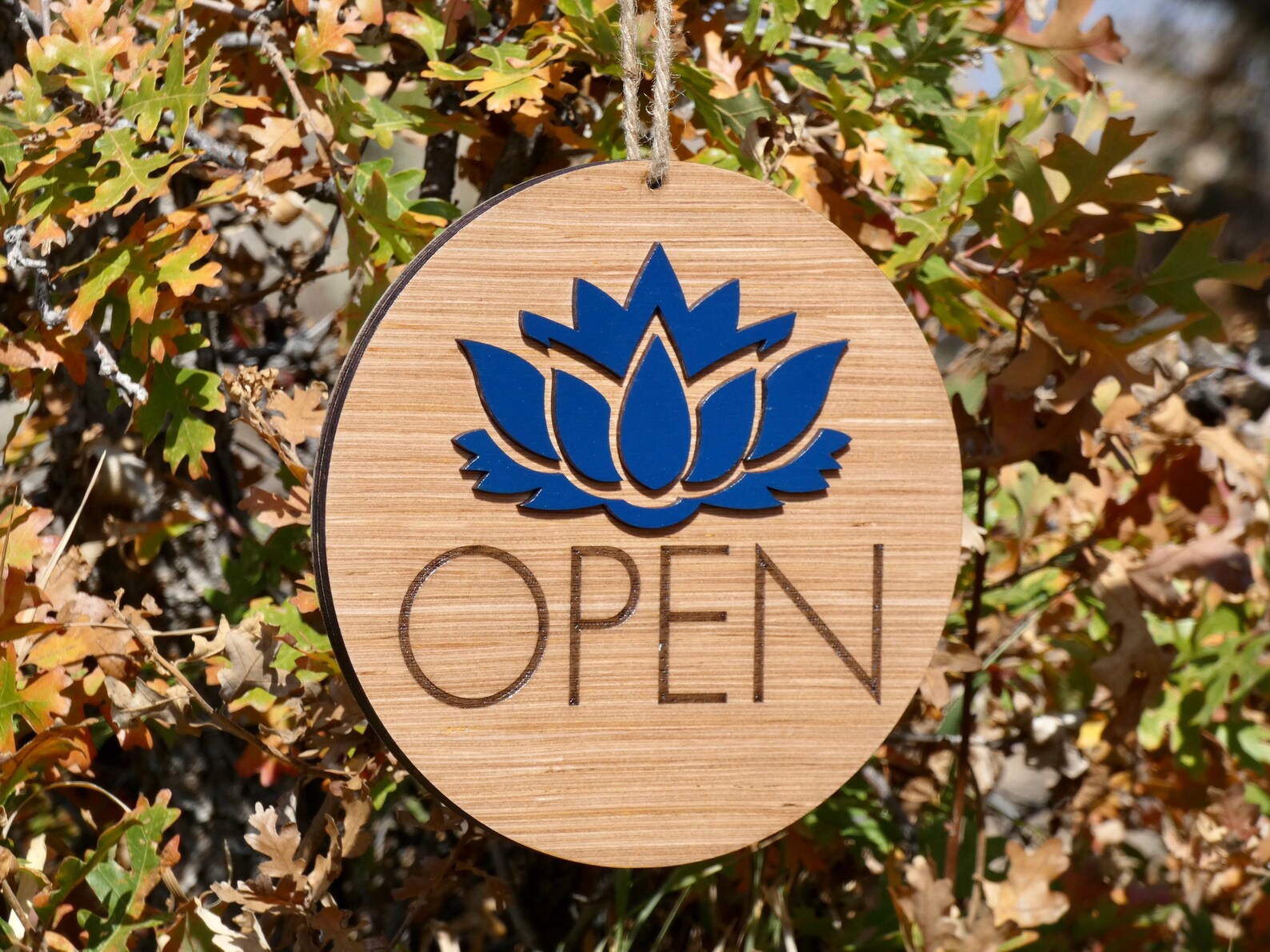 Lotus Flower Open Closed Sign / Open Sign / Closed Sign / | Etsy