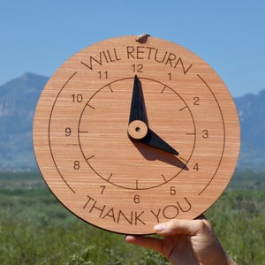 Reversible Open Sign / Be Back Soon Sign / will Return Sign / Clock ...