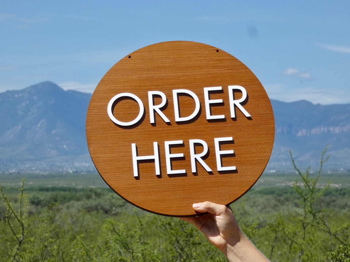 Business order Here Sign / Stained order - Etsy