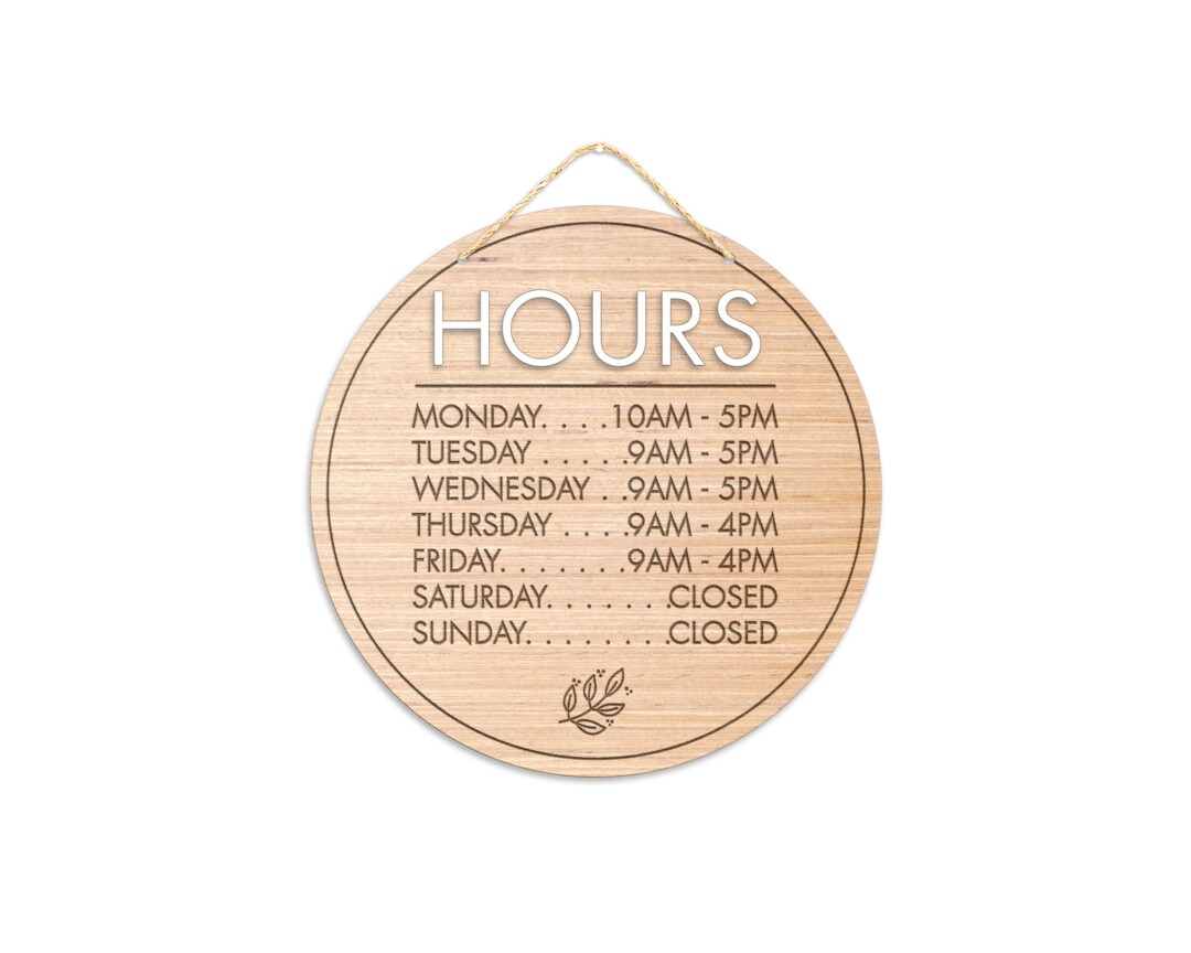 Business Hours Sign / Custom Office Hours Sign / Shop Hours Sign / Open ...