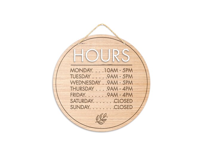 Business Hours Sign / Custom Office Hours Sign / Shop Hours Sign / Open Closed Sign / Custom ...