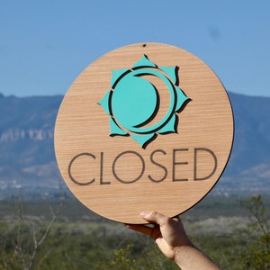 Lotus Flower Open Closed Sign / Open Sign / Closed Sign / Reversible ...