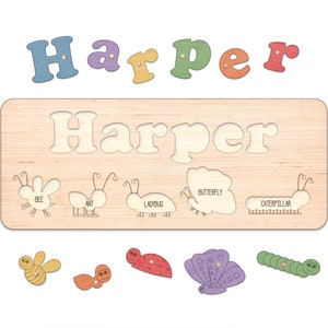 Dyed Bugs Insects Name Puzzle / Custom Kids Name Puzzle / Name Puzzle ...