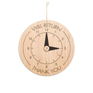 Reversible Open Sign / Be Back Soon Sign / will Return Sign / Clock ...