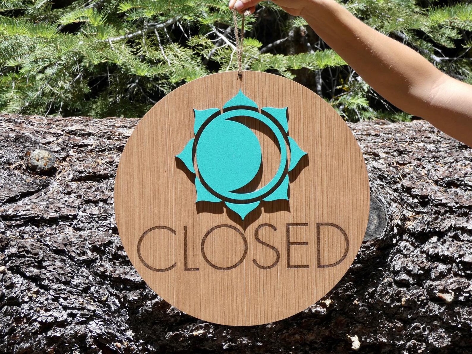 Lotus Flower Open Closed Sign / Open Sign / Closed Sign / | Etsy