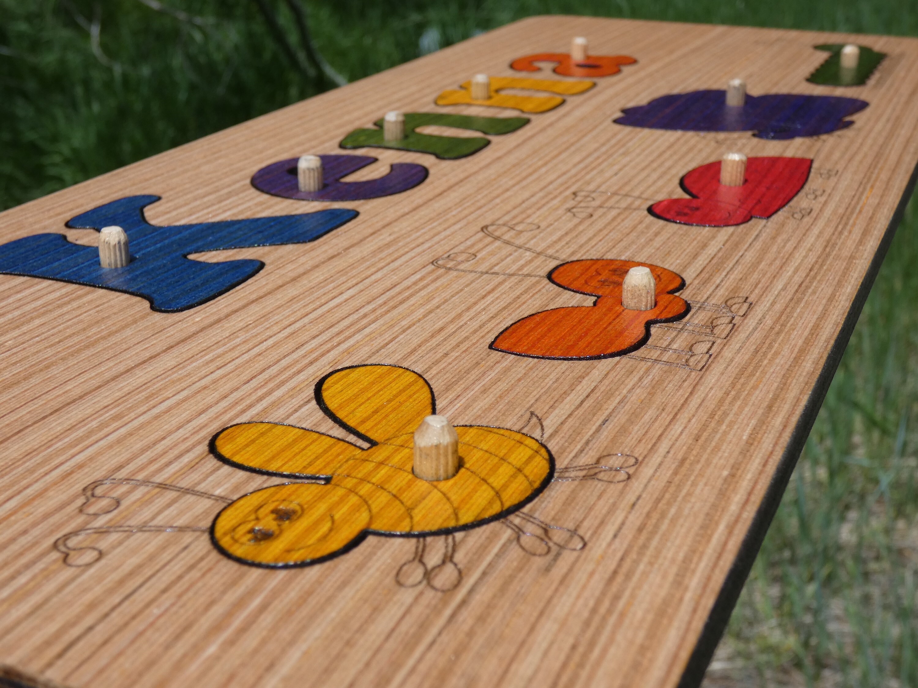 Dyed Bugs Insects Name Puzzle / Custom Kids Name Puzzle / - Etsy