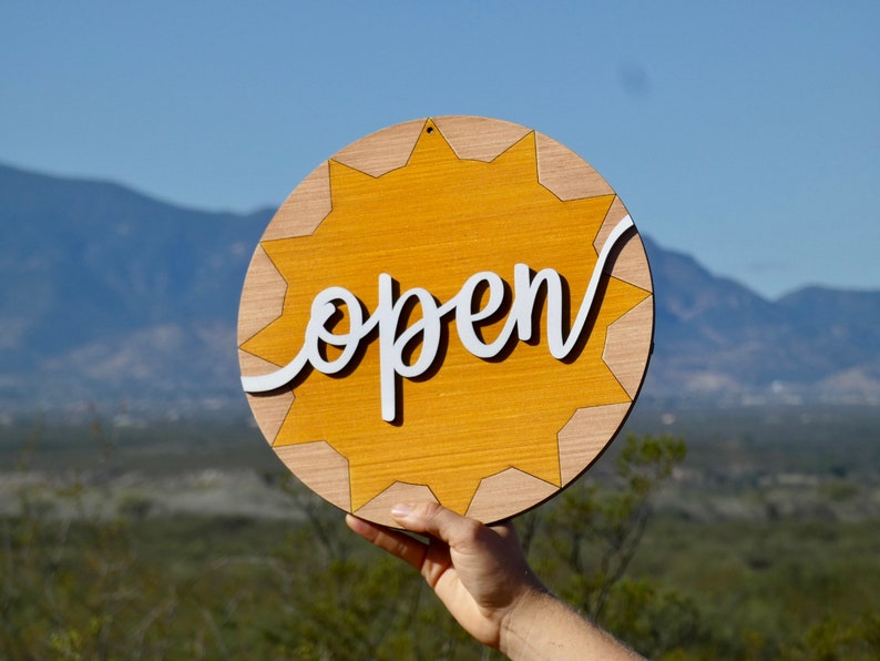 Unique Open Closed Sign / Open Closed Decor / Sun and Moon - Etsy