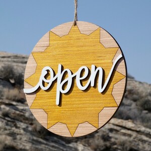 Unique Open Closed Sign / Open Closed Decor / Sun and Moon - Etsy